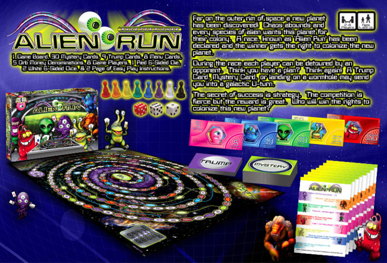 Alien Run Board Game, Government Cover Up, Area 51, Govt, Spaceship